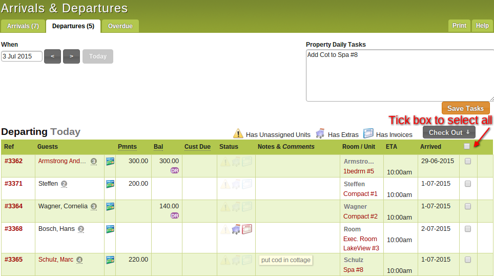 Check In / Check Out – Seekom