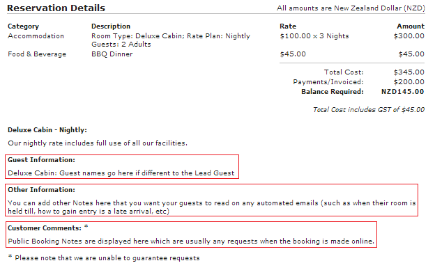 Booking Notes – Seekom