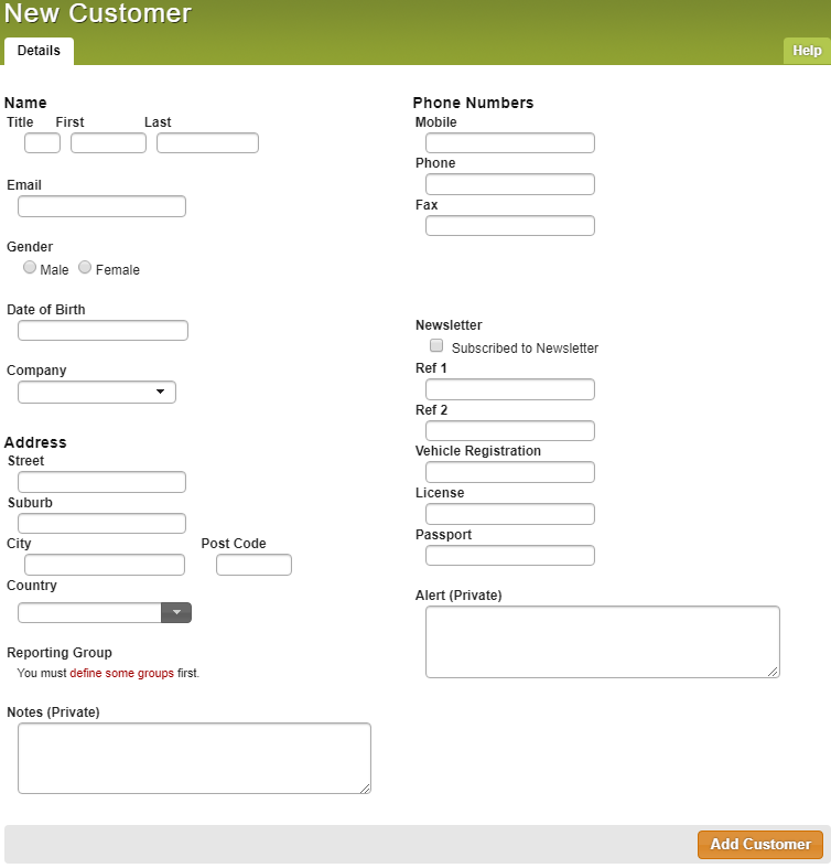 Add Customer to Database – Seekom