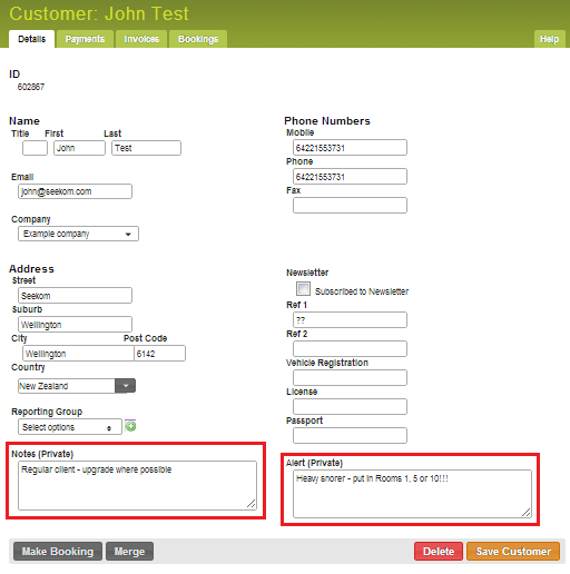 Customer Notes & Warnings – Seekom