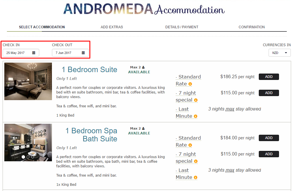 Website Bookings - Calendar Selection vs Date Selection – Seekom