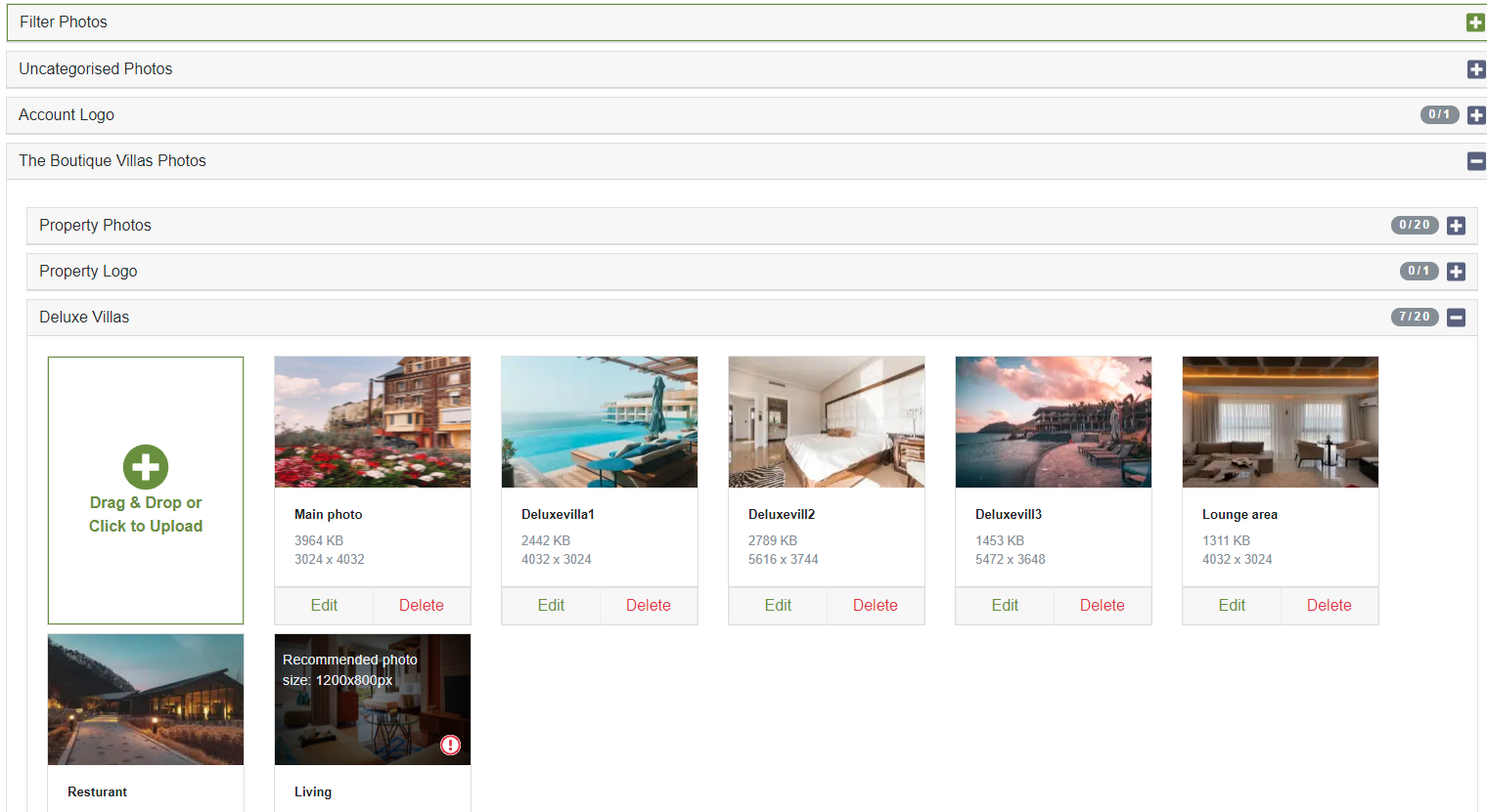 Uploading room and property photos – Seekom