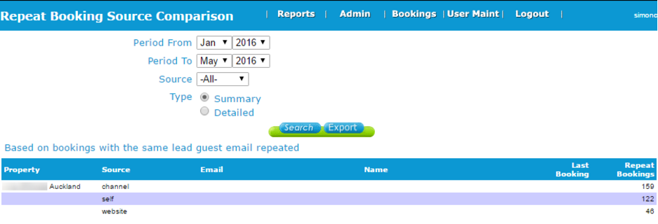 Repeat Booking Report – Seekom